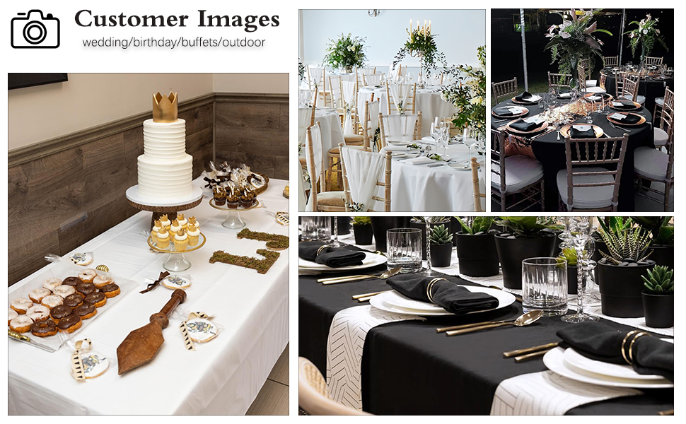 Amazon.com: 12 Pack White Round Table Cloth 90 Inch Tablecloths Linens For Round Tablecloth ...