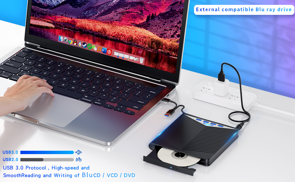 Amazon.com: 7-in-1 External Compatible with Blu ray Drive Player Read/Write Compatible with ...