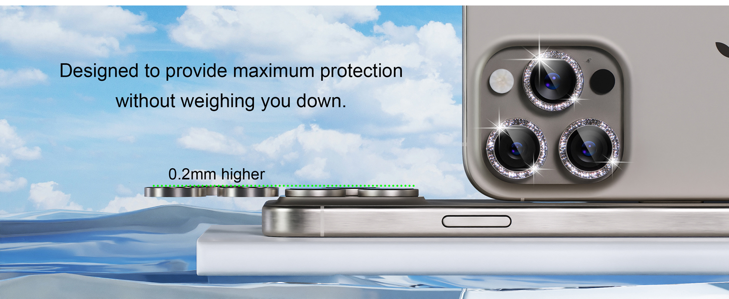 Amazon.com: Misea Compatible for iPhone 15 Pro/iPhone 15 Pro Max Camera Lens Protector Bling, 9H ...