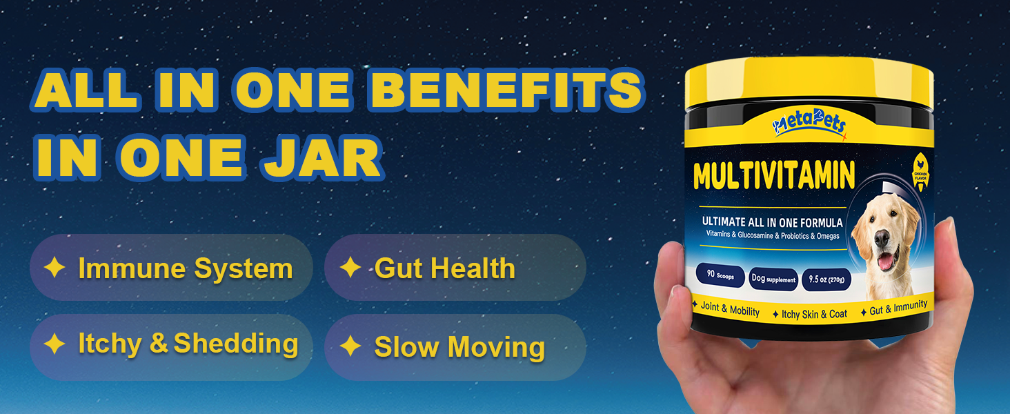 Amazon.com : Dog Vitamins, Dog Multivitamin Powder with Probiotics, Glucosamine, Omega 3 ...