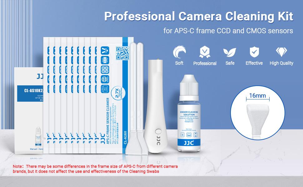 JJC Professional Camera Cleaning Kit with Innovative Illuminated Handle, 10x 16mm APS-C Frame ...