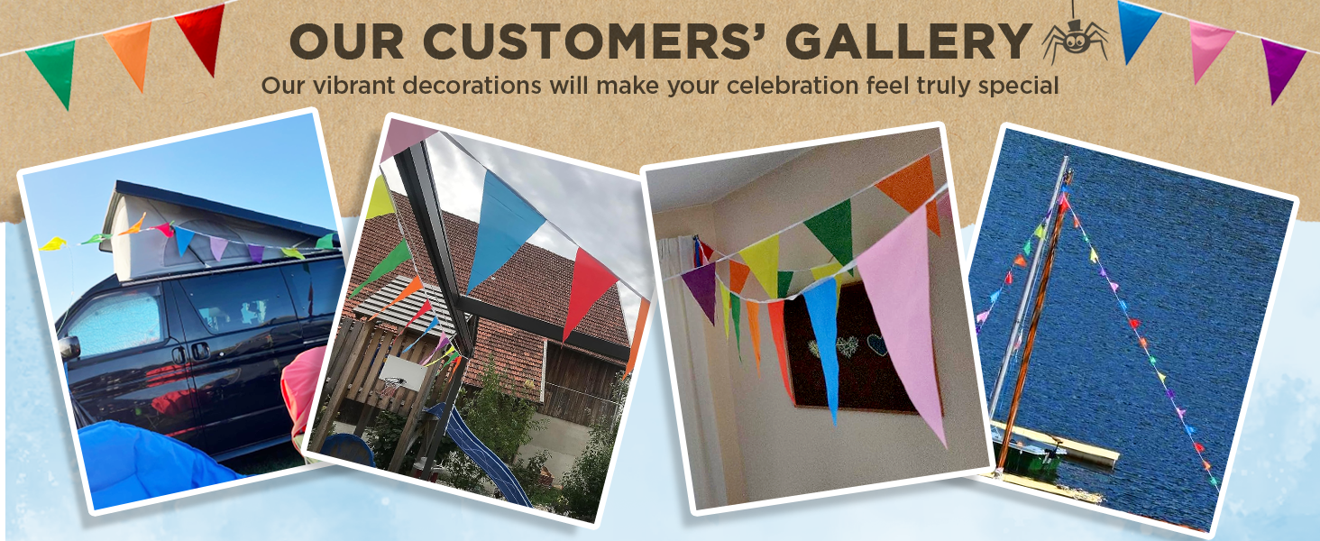 Amazon.com: Premium Reusable Pennant Banner Flags - Multicolor Pennant ...