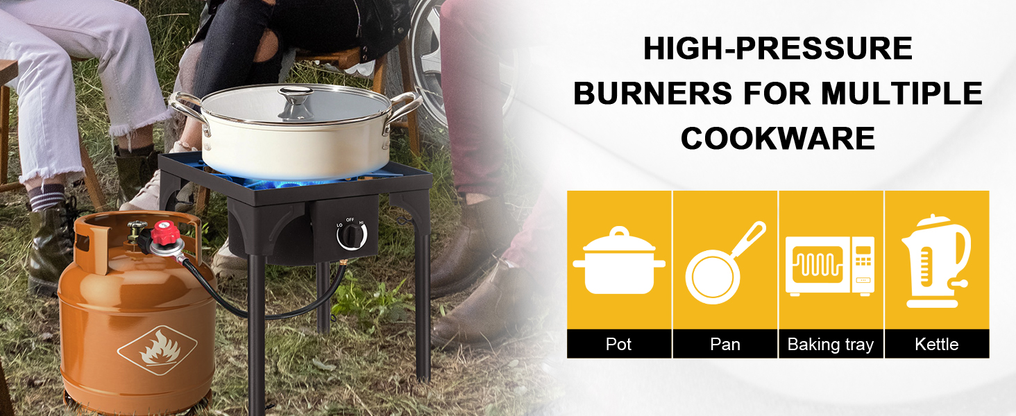 Amazon.com: Outvita 75,000 BTU Portable Gas Camping Stove, Outdoor Propane Burner with 20psi ...