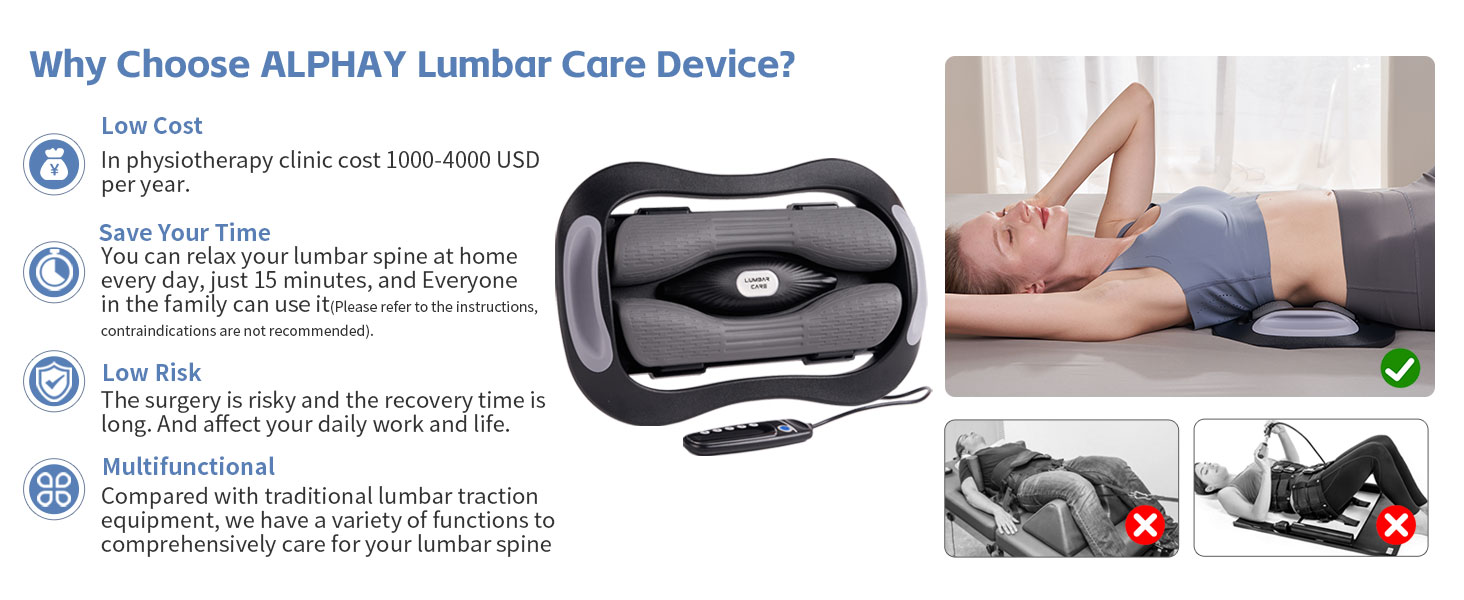 Amazon.com: Alphay Dynamic Lumbar Traction Device, Lower Back Stretching Massager with ...