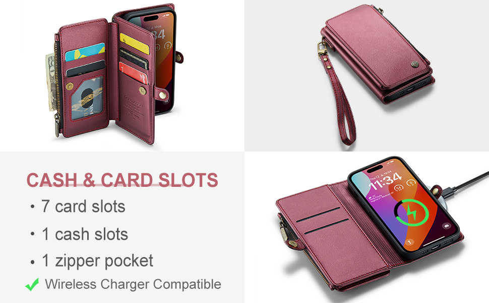 Amazon.com: Defencase for iPhone 15 Pro Case,【RFID Blocking】 for iPhone 15 Pro Wallet Case for ...