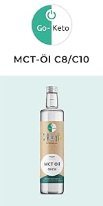 Go-Keto MCT Oil C8, 500 ml - HUILE TCM premium C8, dans bouteille en verre, 100% huile de coco ...