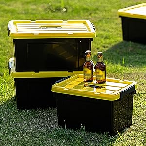 Amazon.com - Cetomo 16Qt*4 Durabilt Flip Lid Stackable Heavy Duty Tough ...