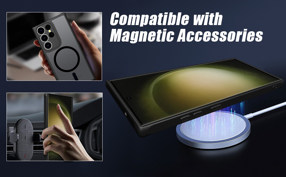 Amazon.com: Theyakmer Magnetic Case for Samsung Galaxy S22 Ultra - [Compatible with MagSafe ...