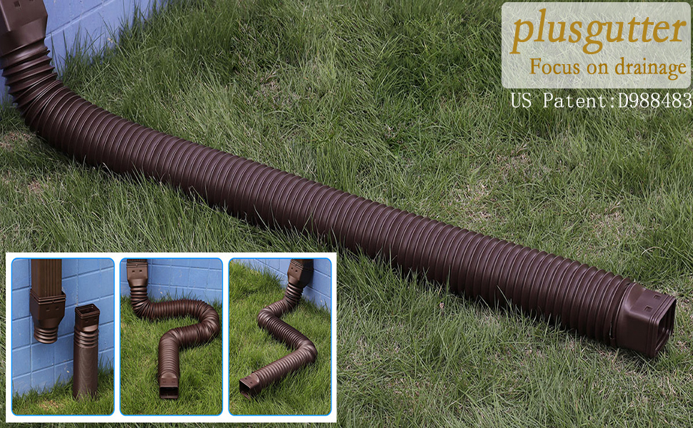 Amazon.com : plusgutter Rain Gutter Downspout Extensions, Flexible ...