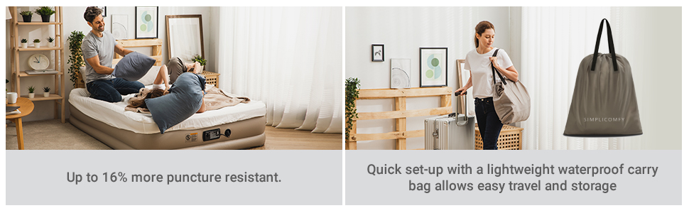 Amazon.com: Simpli Comfy 18" Raised Queen Inflatable Air Mattress with Built-in AC Pump, Fast ...