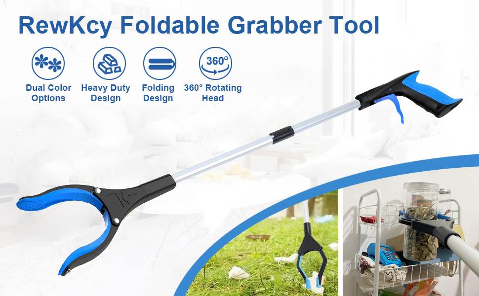 Amazon.com: 32" Grabber Reacher Tool (2-Pack) - Foldable Trash Picker ...