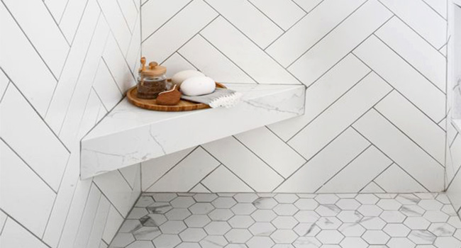 Sidasu Triangle Shower Seat,17''x17''x24'' Triangle Tiled Shower Seat,Easy to Install Bench for ...