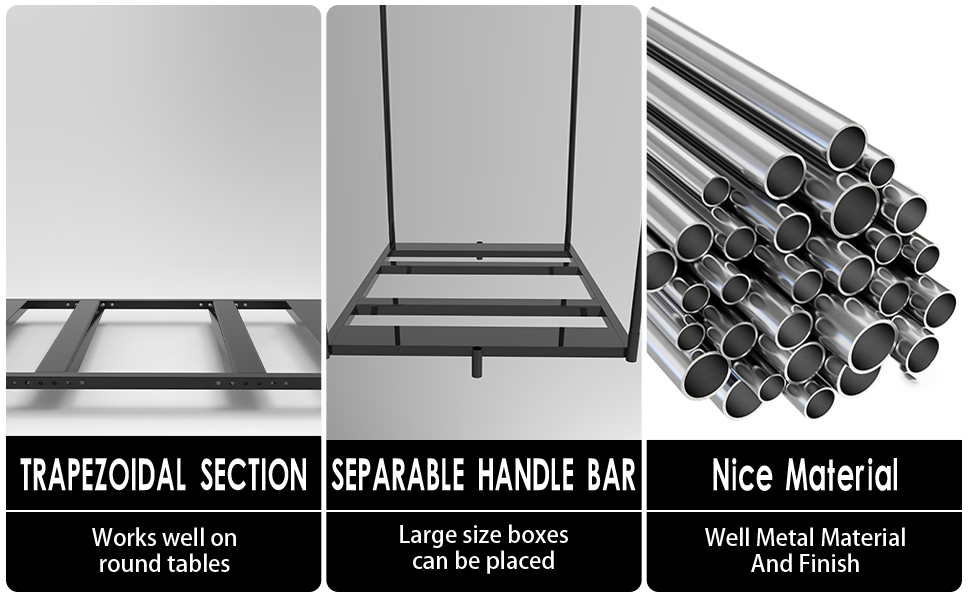 Folding Table Cart Table Dolly With Braking Caster To Store And Move Folding Round