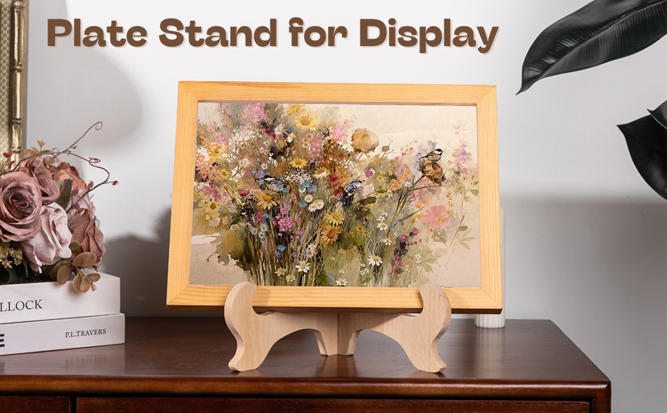 Amazon.com: Wooden Plate Stand for Display - 4 Packs Plate Display Stands Display Picture Easel ...