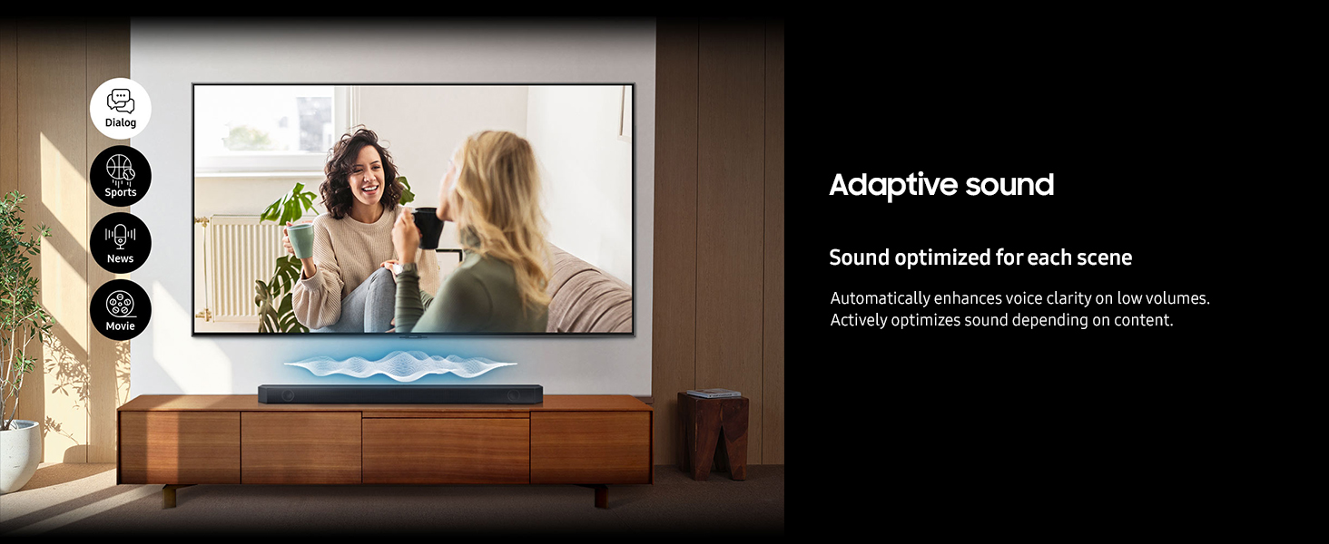 SAMSUNG HW-Q600C/ZC 3.1.2ch Soundbar w/Dolby Audio, Q-Symphony, Adaptive Sound, HDMI eARC, Game ...