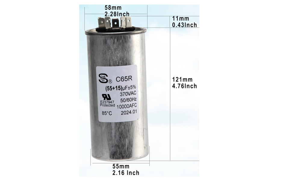 3314471.017 RV air Conditioning Capacitor is Compatible with Dometic 55/15 MFD 55+15 uF±6% 370 ...