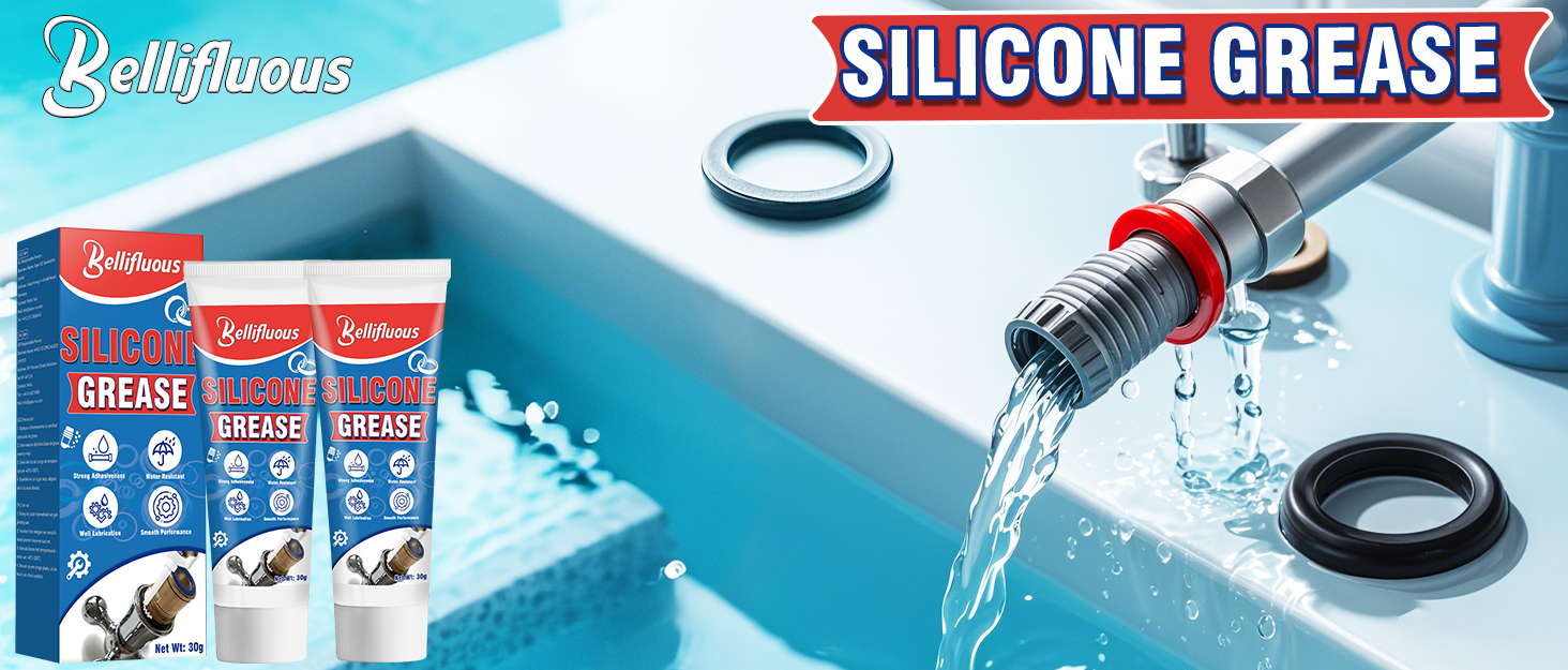 Bellifluous Silicone Grease, 2Pack Silicone Grease for O-Rings, Waterproof Silicones Lubricant ...