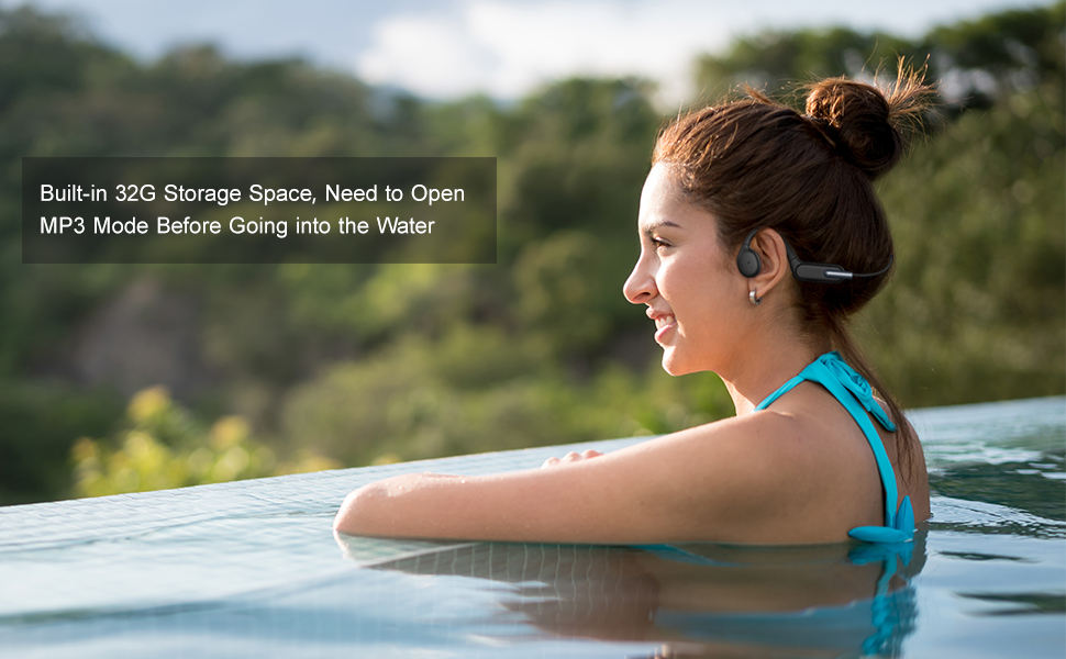 Bone Conduction Headphones Swimming, IPX8 Waterproof Headphones ...