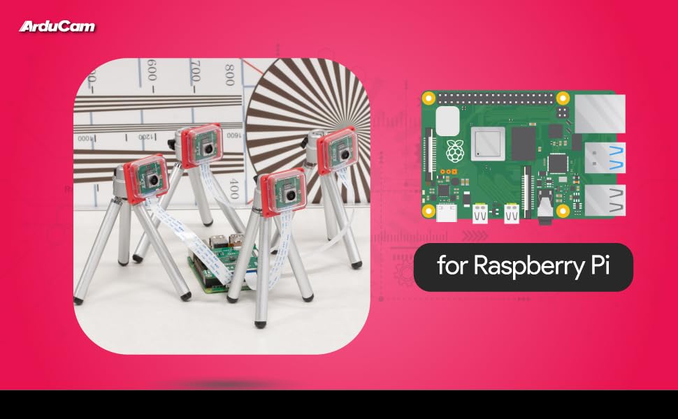 Amazon.com: Arducam for Raspberry Pi Camera, 12MP IMX708 Quad-Camera Kit for Raspberry Pi 5, 120 ...