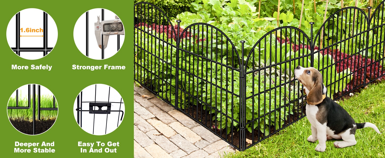 Amazon.com : ADAVIN Garden Fence Animal Barrier with Gate 32 in(H)×17.5 Ft(L) 8 Panels,Rustproof ...