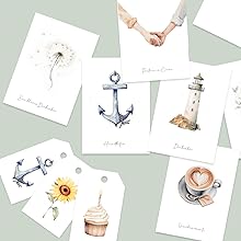 LOViLEE® Glückwunschkarten inkl. extra Umschläge & Sticker zu jedem Anlass im 10er Geschenkset ...