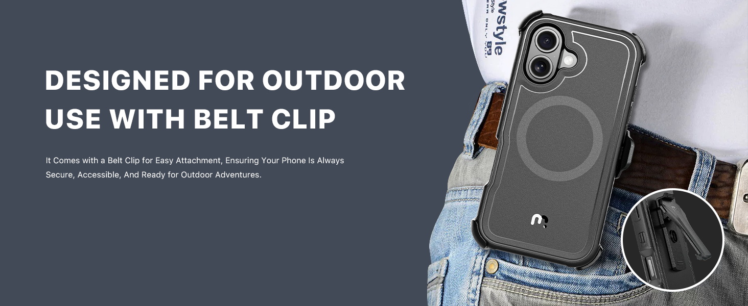 Amazon.com: M MYBAT PRO Maverick Series iPhone 16 Plus 6.7 Case with Belt Clip Holster ...