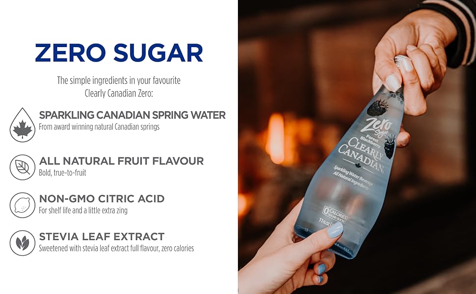 Amazon.com: Clearly Canadian Zero Sugar Forest Blackberry Sparkling Water Beverage, Zero Sugar ...