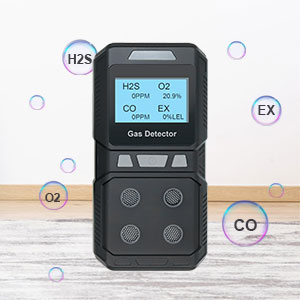 iMeistek Portable 4 Gas Detector,Rechargeable Multi Gas Leak Detector for H2S/O2/CO/EX with ...