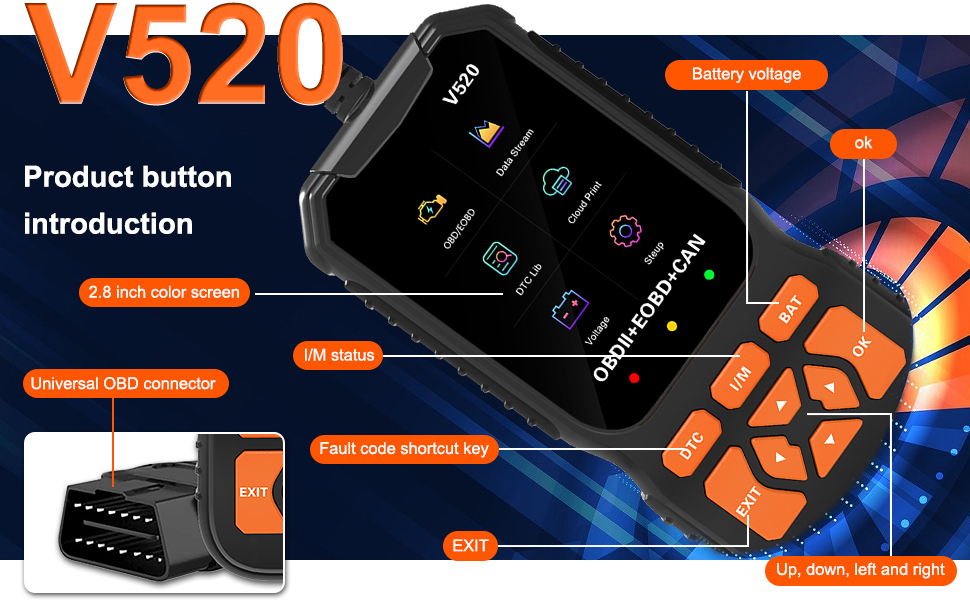 Amazon.com: EUPA OBD2 Scanner Diagnostic Tool [V520]- Car Code Reader and Scanner for Car ...