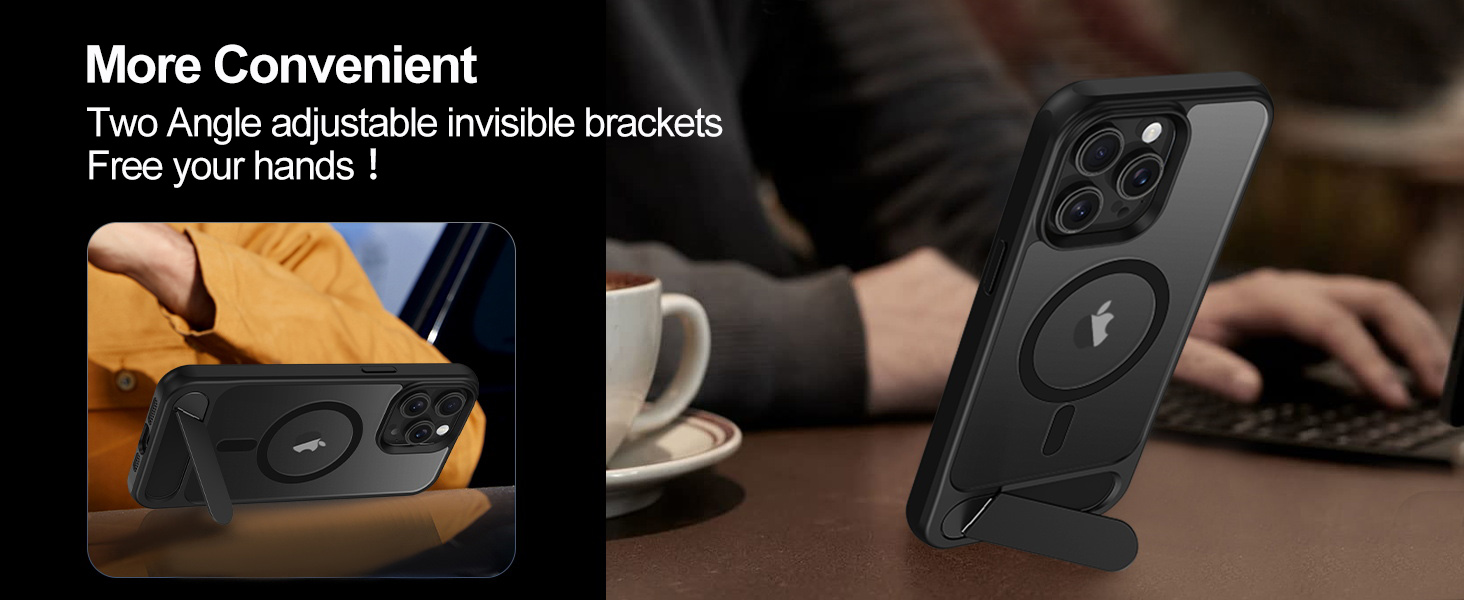 Amazon.com: GUAGUA for iPhone XR Case with Stand, Magnetic Cases with Foldable Invisible Stand ...