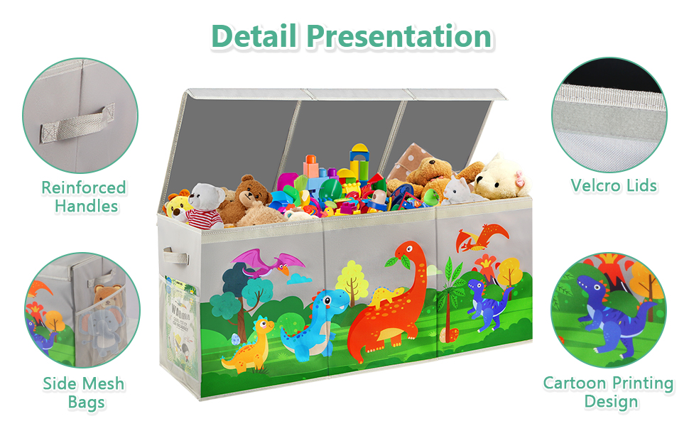 Amazon.com: KORVAXExtra Large Toy Box Chest with Lids, Collapsible Toy Storage Organizer for ...