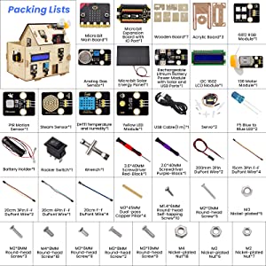 KEYESTUDIO BBC Micro:bit Starter Kit, IoT Smart Home Kit with Microbit ...