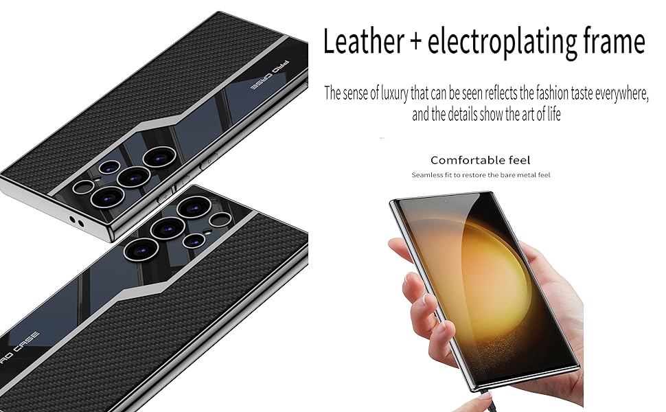 Amazon.com: Lunivop for Samsung Galaxy s24 Ultra Case TPU Frame &Back Leather Cover Slim ...