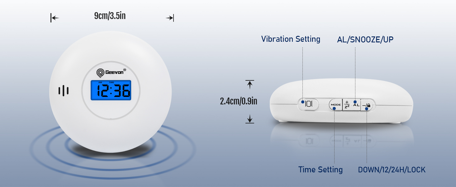 Amazon.com: Geevon Vibrating Alarm Clock for Heavy Sleepers, Super Loud ...