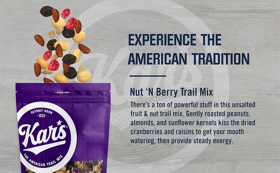 Amazon.com: Kar’s Nuts Nut ‘N Berry Trail Mix, 30 oz - Resealable Pouch (Pack of 1) - No Salt ...