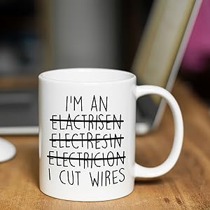 Amazon.com: Aurahouse Funny Electrician Gifts for Men Women 11 Oz Coffee Mug-I'm An Electrician ...