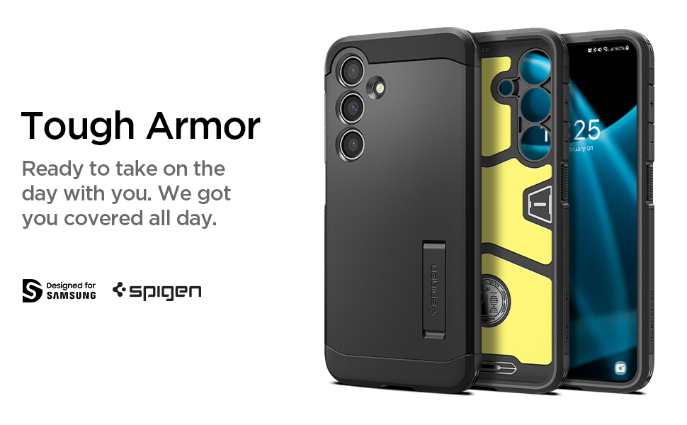 SPIGEN Tough Armor Designed for Samsung Galaxy S24 Case (2024) Impact Shock Absorption Hard ...