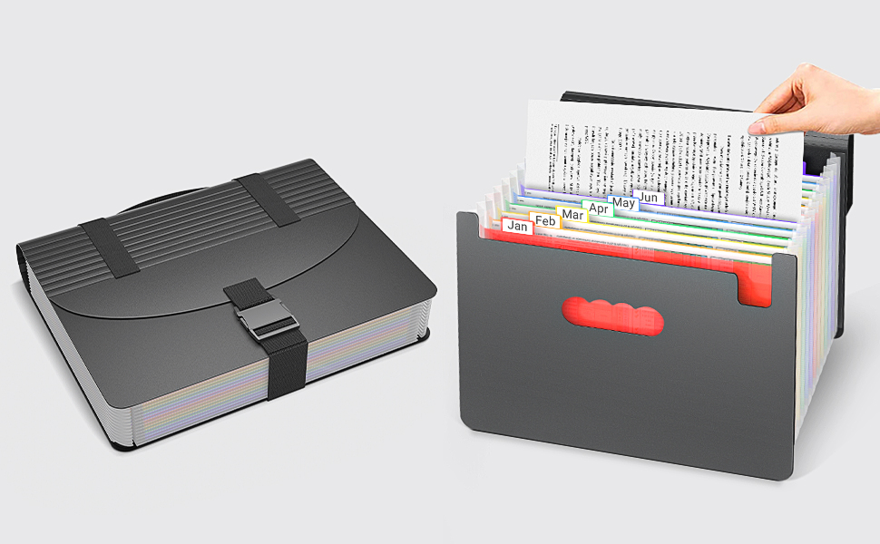 Amazon.com : TOPCJ Expanding File Folders with Handle,Accordion File Organizer 13 Expandable ...