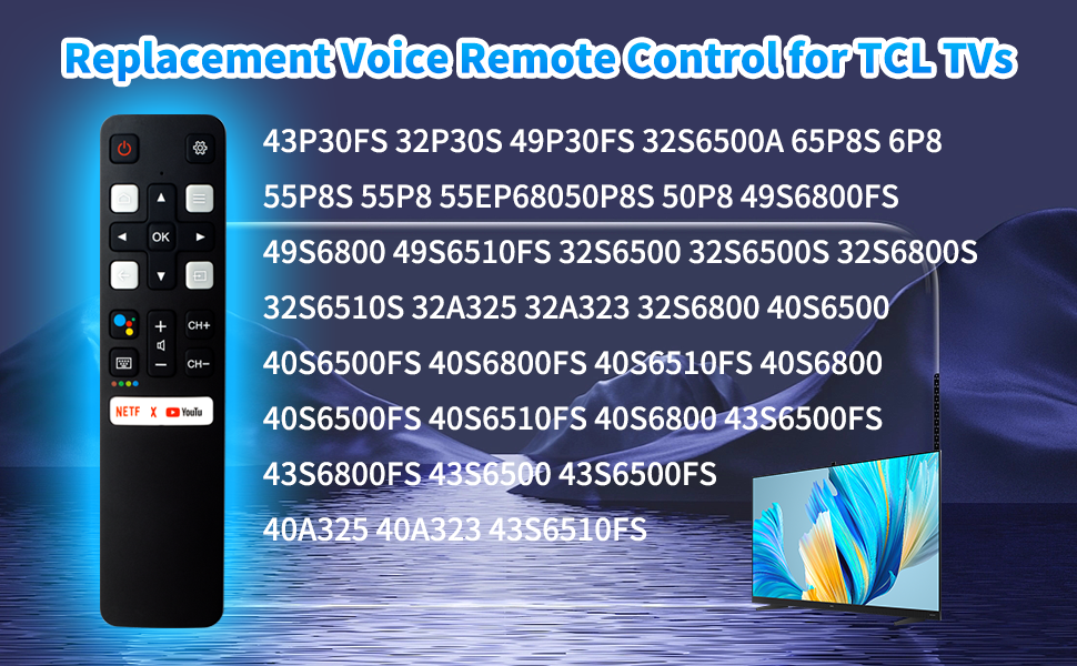 Amazon.com: Universal Voice Remote Fit for TCL Android 4K Smart TV ...