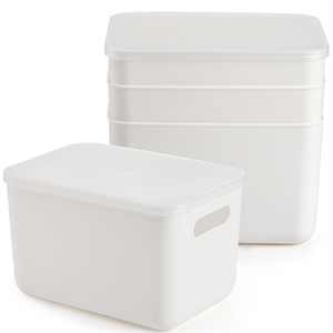 Lawei - Paquete de 4 contenedores de almacenamiento de plástico con ...