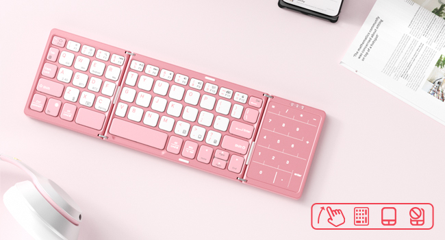 Artciety Foldable Bluetooth Keyboard Folding Portable Wireless Keyboard With