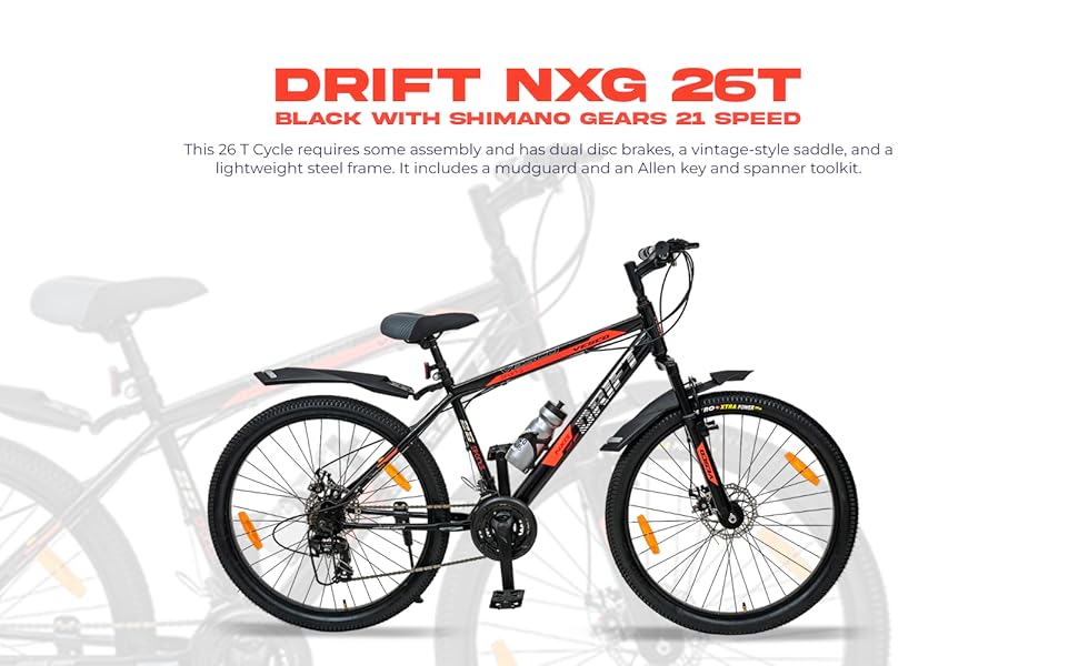Buy VESCO Drift NXG 26-T with Shimano Gear MTB Mountain Bicycle/Bike 21 Speed Gear Cycle with ...