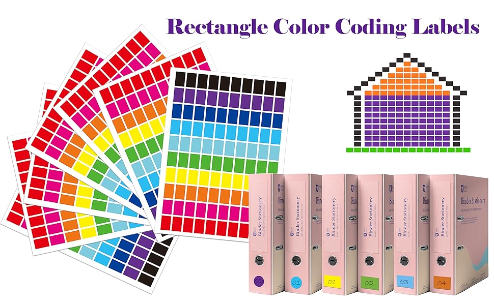 Amazon.com : 2500 PCS Color Coding Labels 1/2" x 3/4" Rectangular ...