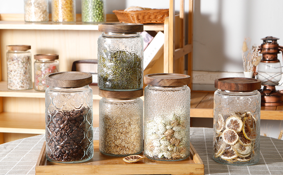 Amazon.com: auaoagad Vintage Glass Airtight Storage Jar with Airtight ...