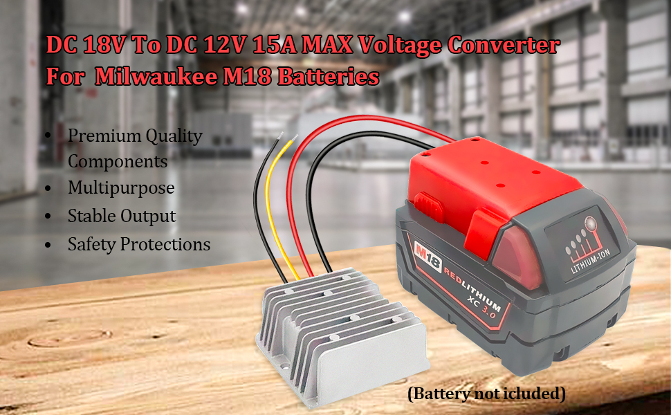 Amazon.com: 18V to 12V Step Down Converter Aadpter for Milwaukee M18 Batteries, DC 18V to DC 12V ...