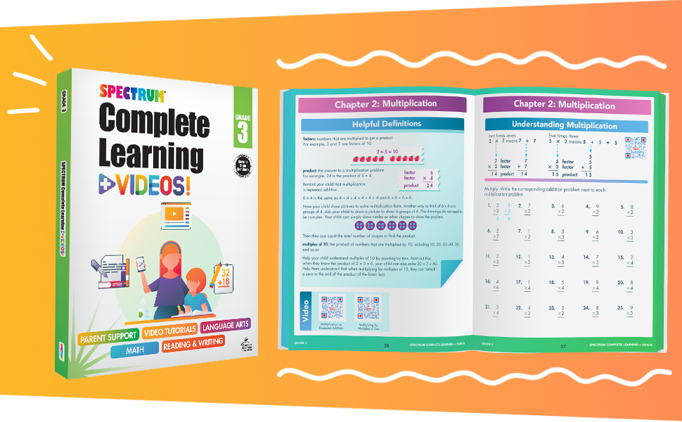 Spectrum Grade 3 Complete Learning + Videos, 3rd Grade Workbooks All ...