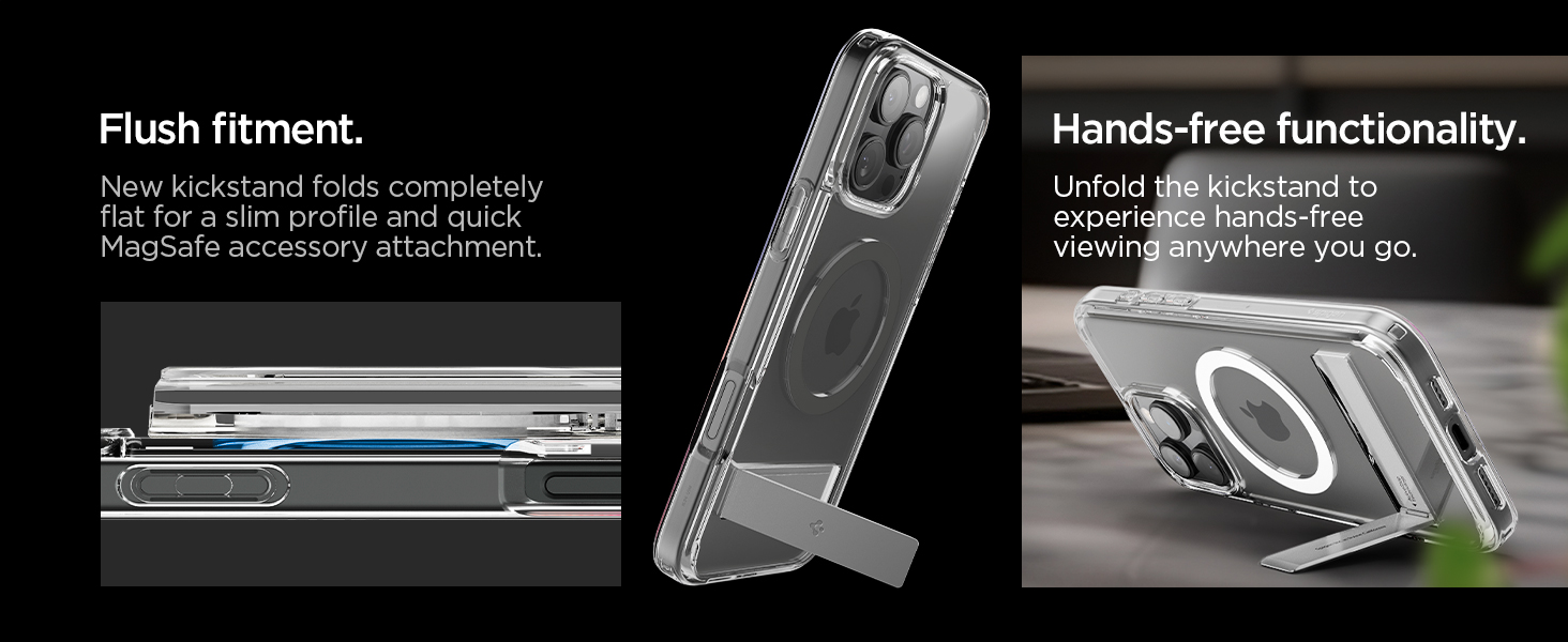 Amazon.com: Spigen Ultra Hybrid S MagFit Designed for iPhone 16 Pro Max Case [Kickstand] [Anti ...