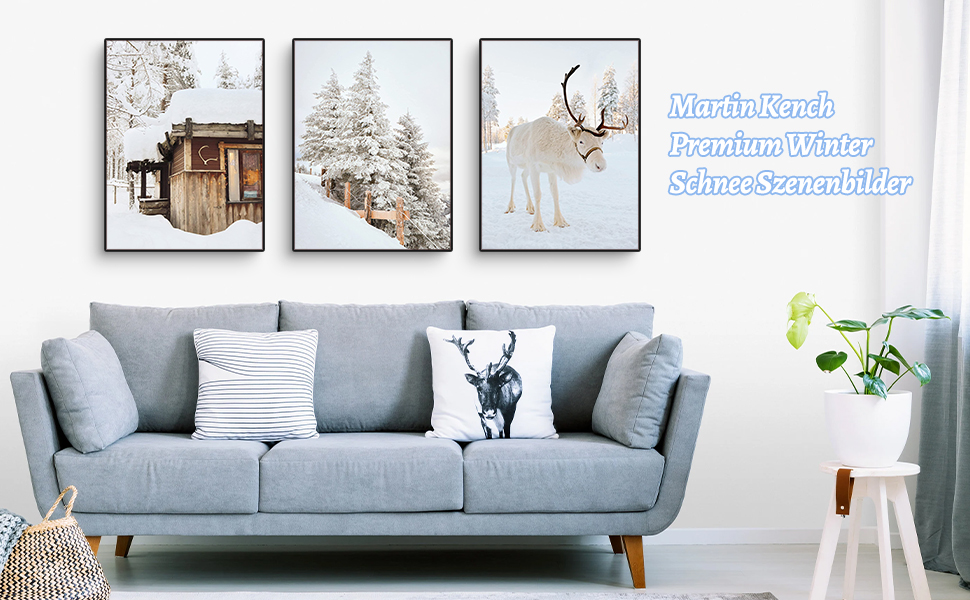 Amazon.de: Martin Kench 3er Poster Set, Premium Winter-Schnee-Szene Bilder,Ohne Rahmen Print ...