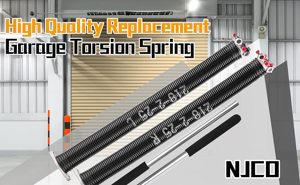 Pair of 2" Garage Door Torsion Springs Set with Non-Slip Winding Bars ...