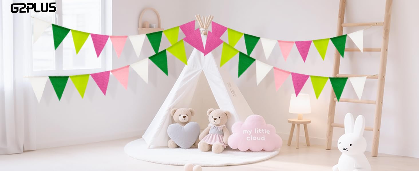 Amazon.com: G2PLUS Pre-Strung Burlap Pennant Banners, 39Ft Black and ...